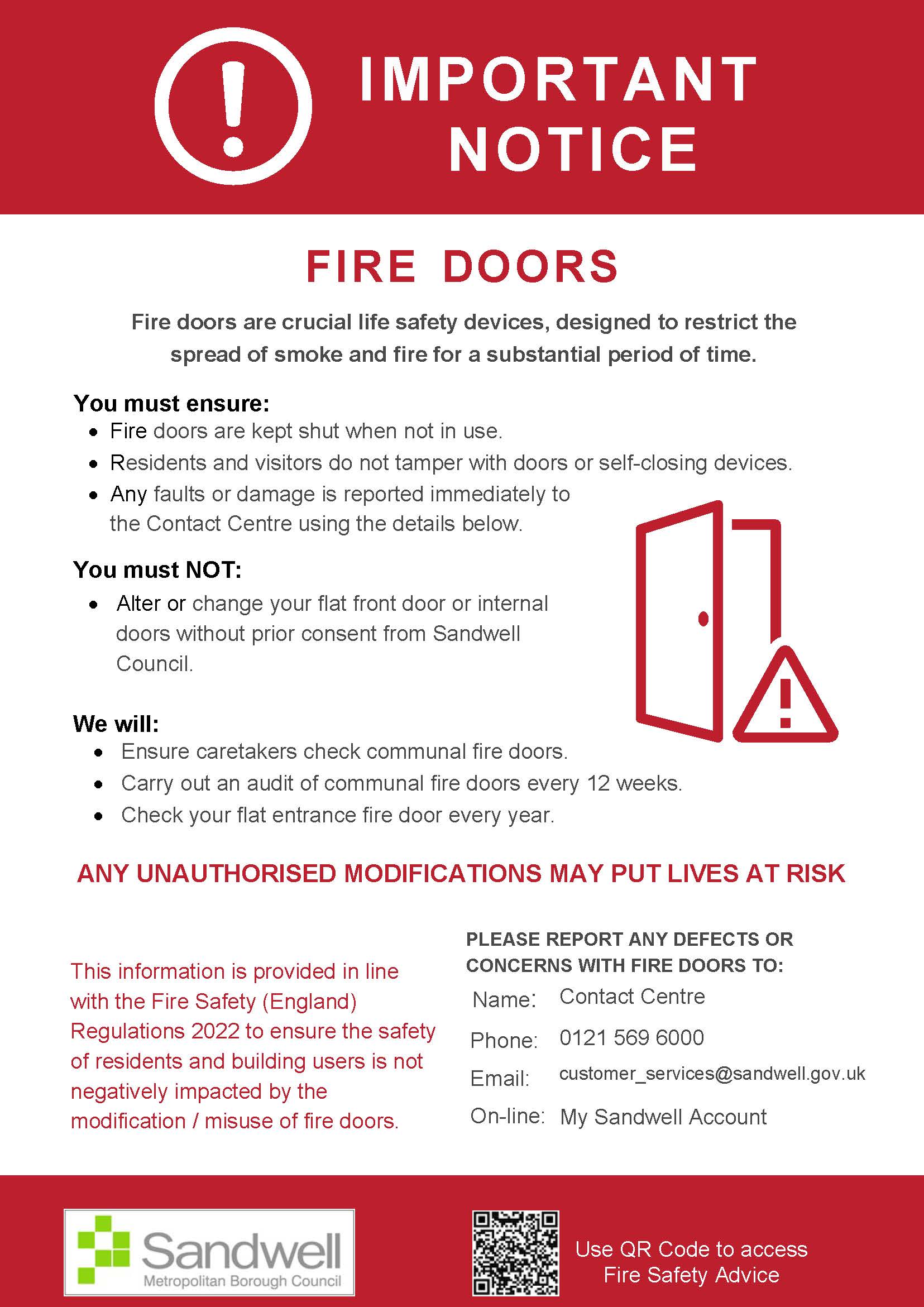 Important Fire Door Information! – Lovell at Darley House